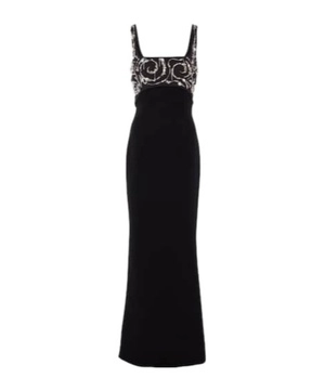 SAFIYAA LONDON Ezda Embellished Crepe Dress - Black