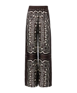 NILI LOTAN Morgan Printed Silk Twill Wide-leg Pants - Black