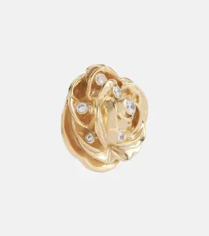 Magda Butrym Floral Embellished Gold-plated Earrings - Yellow