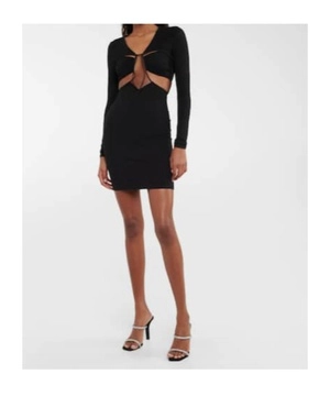 NENSI DOJAKA Cutout Jersey Minidress