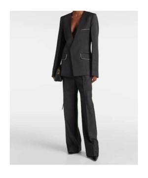 Victoria Beckham Paneled Wool Wide-leg Pants