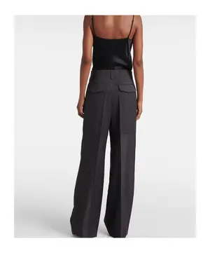 Victoria Beckham Paneled Wool Wide-leg Pants