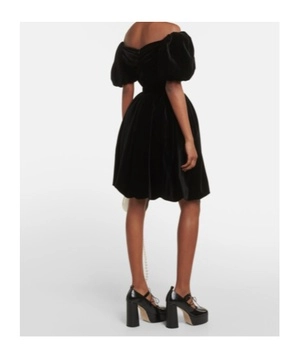 Simone Rocha Off-shoulder Velvet Mini Dress