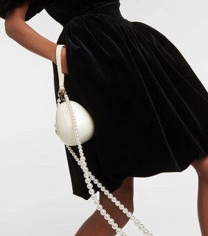 Simone Rocha Off-shoulder Velvet Mini Dress
