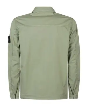 Stone Island Logo Patch Zipped Overshirt