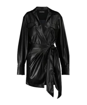 David Koma Faux Leather Shirt Dress