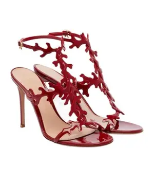 GIANVITO ROSSI Patent Leather Sandals - Red