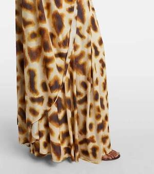 Christopher Esber Printed Draped Caped Gown