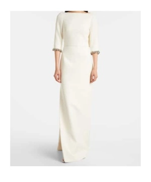 SAFIYAA LONDON Amaris Embellished Crêpe Gown