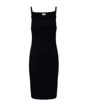 COURREGES Ribbed-knit Cotton Jersey Midi Dress - Black