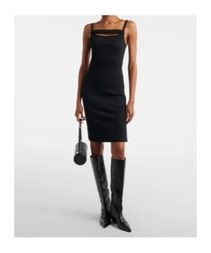 COURREGES Ribbed-knit Cotton Jersey Midi Dress