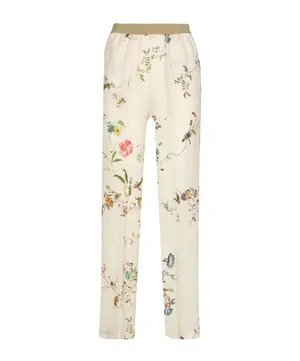 SEMICOUTURE Floral Pattern Casual Pants - Nude