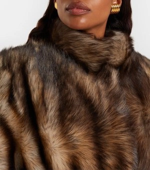 Nour Hammour Long Sleeve Fur Coat