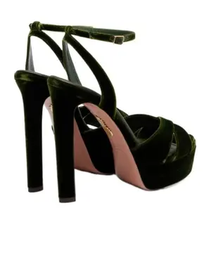 AQUAZZURA Velvet Platform Sandals