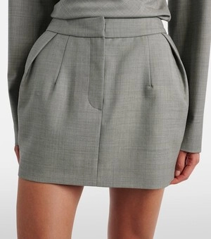 Magda Butrym Pleated Wool-blend Miniskirt
