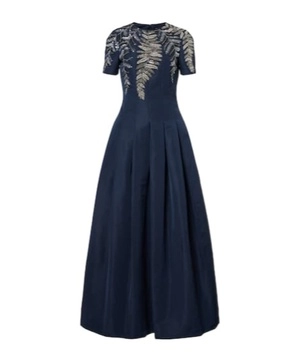 Oscar De La Renta Embellished Faille Gown - Black