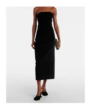 Tove Isabella Velvet Off-the-shoulder Midi Dress