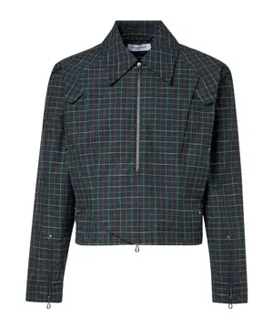 KIKO KOSTADINOV Check Zip-up Casual Jacket - Black