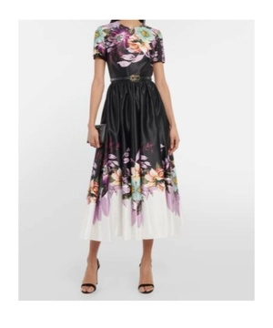 Elie Saab Floral Print Midi Dress