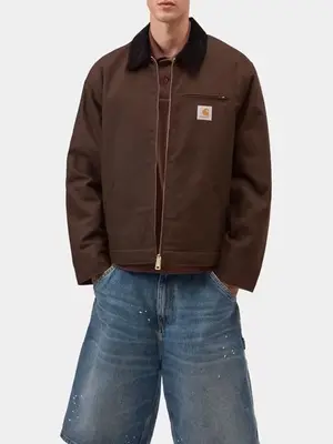 Carhartt Work In Progress Detroit Logo Patch Bomber Jacket - Red