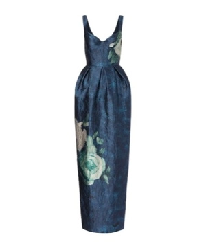 Erdem Floral Jacquard Gown - Blue