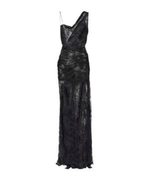 VIVIENNE WESTWOOD Bridal Lace Minerva Semi-sheer Open-back Gown - Black