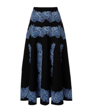 Ulla Johnson Alessia Knitted Jacquard Midi Skirt - Black