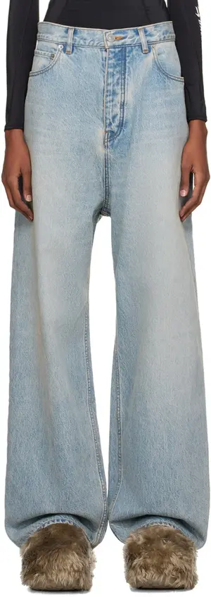 Balenciaga Logo Patch Baggy Jeans
