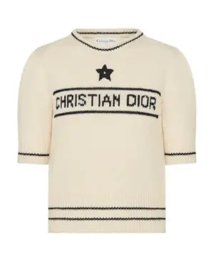 DIOR Dior Short-Sleeved Knit Sweater With Embroidered Logo
