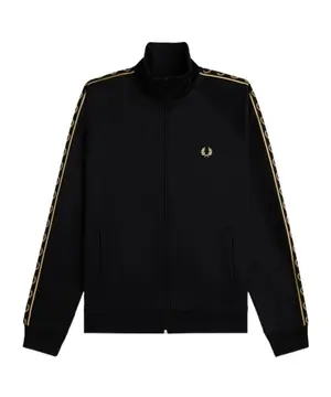 Fred Perry Contrast Tape Track Jacket - Black/champagne