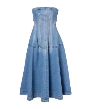 Magda Butrym Flared Denim Midi Dress - Blue