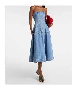 Magda Butrym Flared Denim Midi Dress
