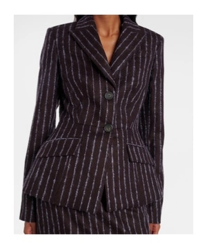 Erdem Pinstripe Wool And Mohair Blazer