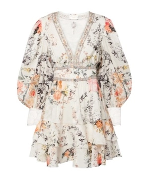 Camilla Floral Linen And Silk Minidress