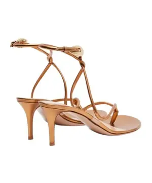 GIANVITO ROSSI Snake-shaped Gold Buckle High-heel Sandals
