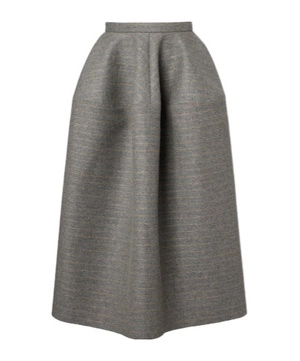 Erdem Striped Wool And Mohair Flannel Midi Skirt - Gray