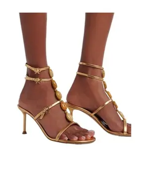 GIANVITO ROSSI Embellished Leather Stiletto Sandals