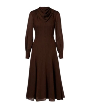 EMILIA WICKSTEAD Avara Draped Wool Twill Midi Dress