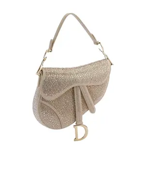 Dior Small Saddle Bag With Strap - Nude