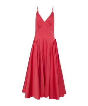 Tove Solene Cotton-blend Midi Dress - Red