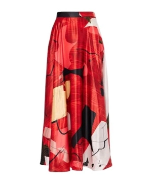 ROKSANDA Ameera Printed Satin Maxi Skirt - Red