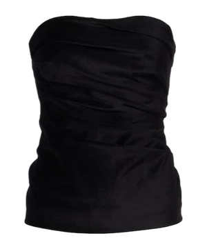 Tove Izel Velvet Tube Top - Black