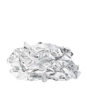 Dries Van Noten Pleated Design Clutch - Silver