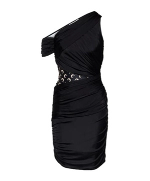 MARINE SERRE Ruffled Knitted Mini Dress
