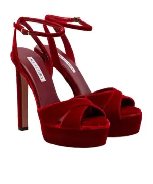 AQUAZZURA Versatile Velvet High-heel Sandals - Red