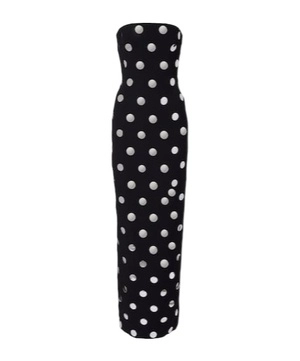 David Koma Polka-dot Gown - Black