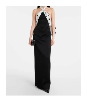 David Koma Polka-dot Halterneck Gown