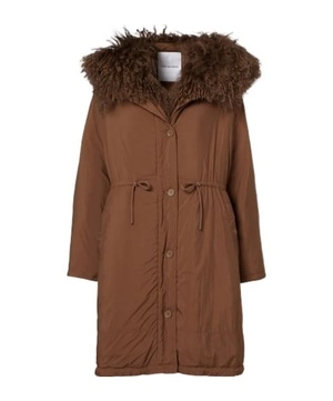 YVES SALOMON Shearling-trimmed Down Coat - Brown