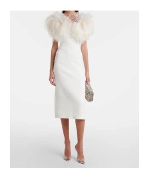 David Koma Feather-trimmed Cocktail Dress
