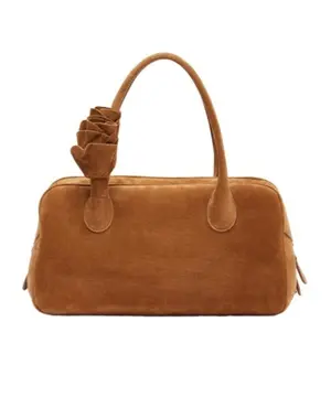 Magda Butrym Brigitte Small Floral-appliqué Suede Tote Bag - Brown